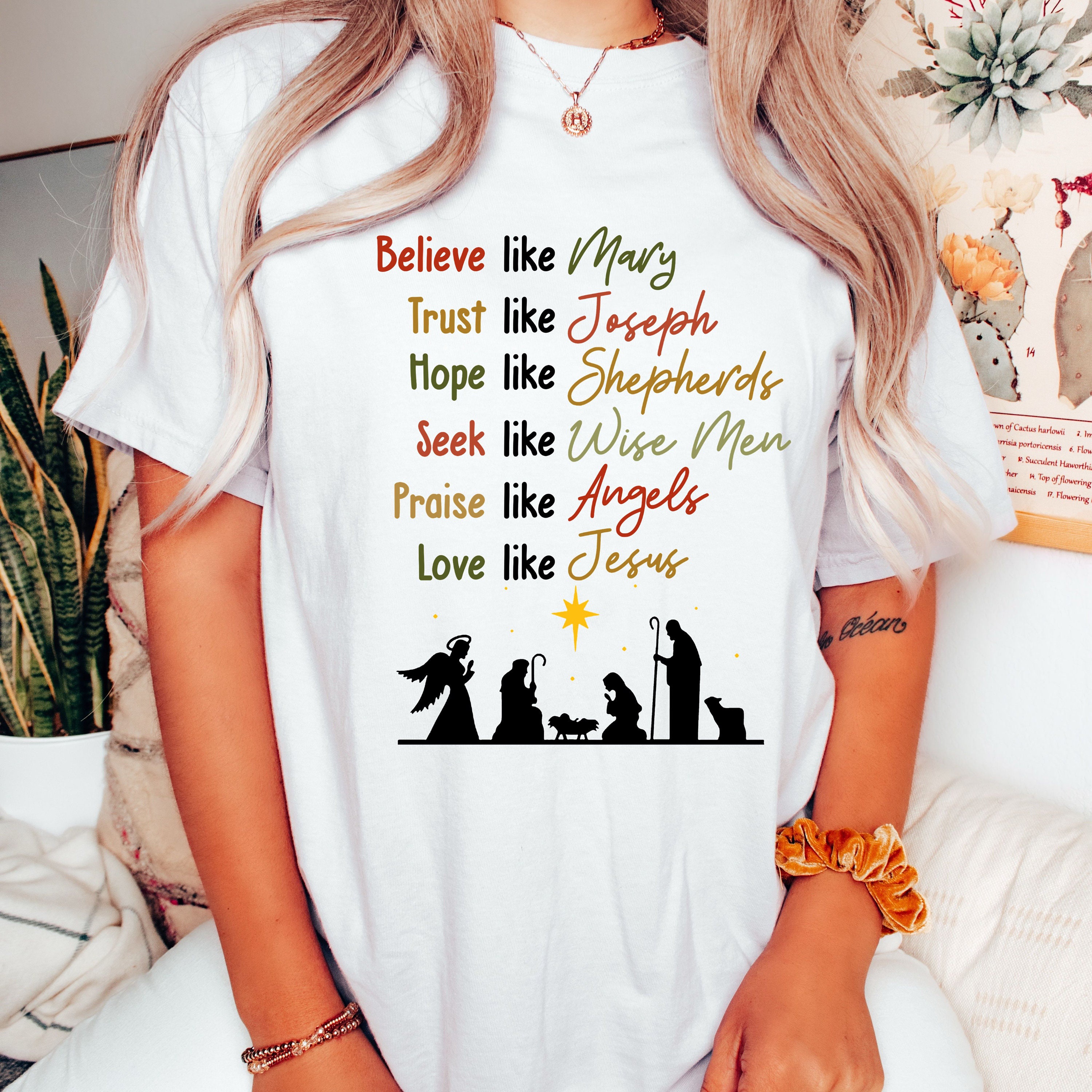 Believe Like Mary Shirt, Merry Christmas Shirt, Christmas Jesus ...