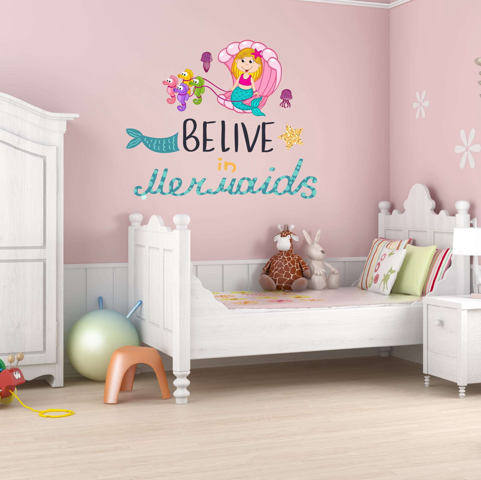 Believe In Mermaids Mermaid Half Shell Seahorse Sled Statfish Princess ...