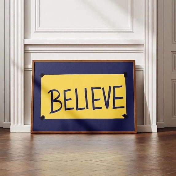 Believe Poster Art Print Poster Vintage Style Wall Decor Physical ...