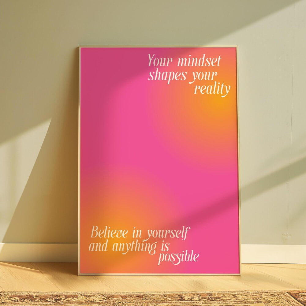Believe In Yourself Poster, Inspirational Art Poster, Retro Wall Print ...