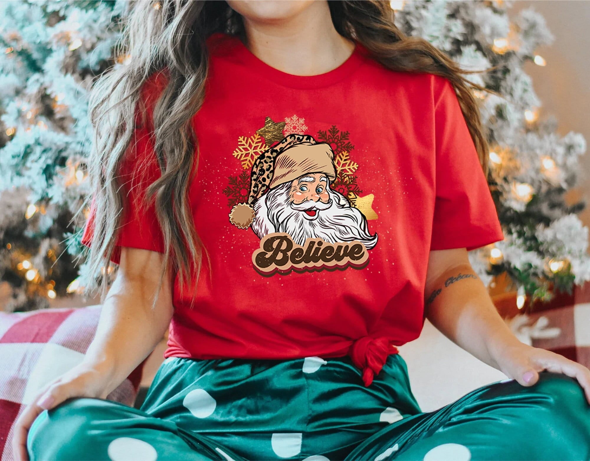 Believe Shirt, Santa Head Shirt, Merry Christmas Tee, , Retro Shirt ...