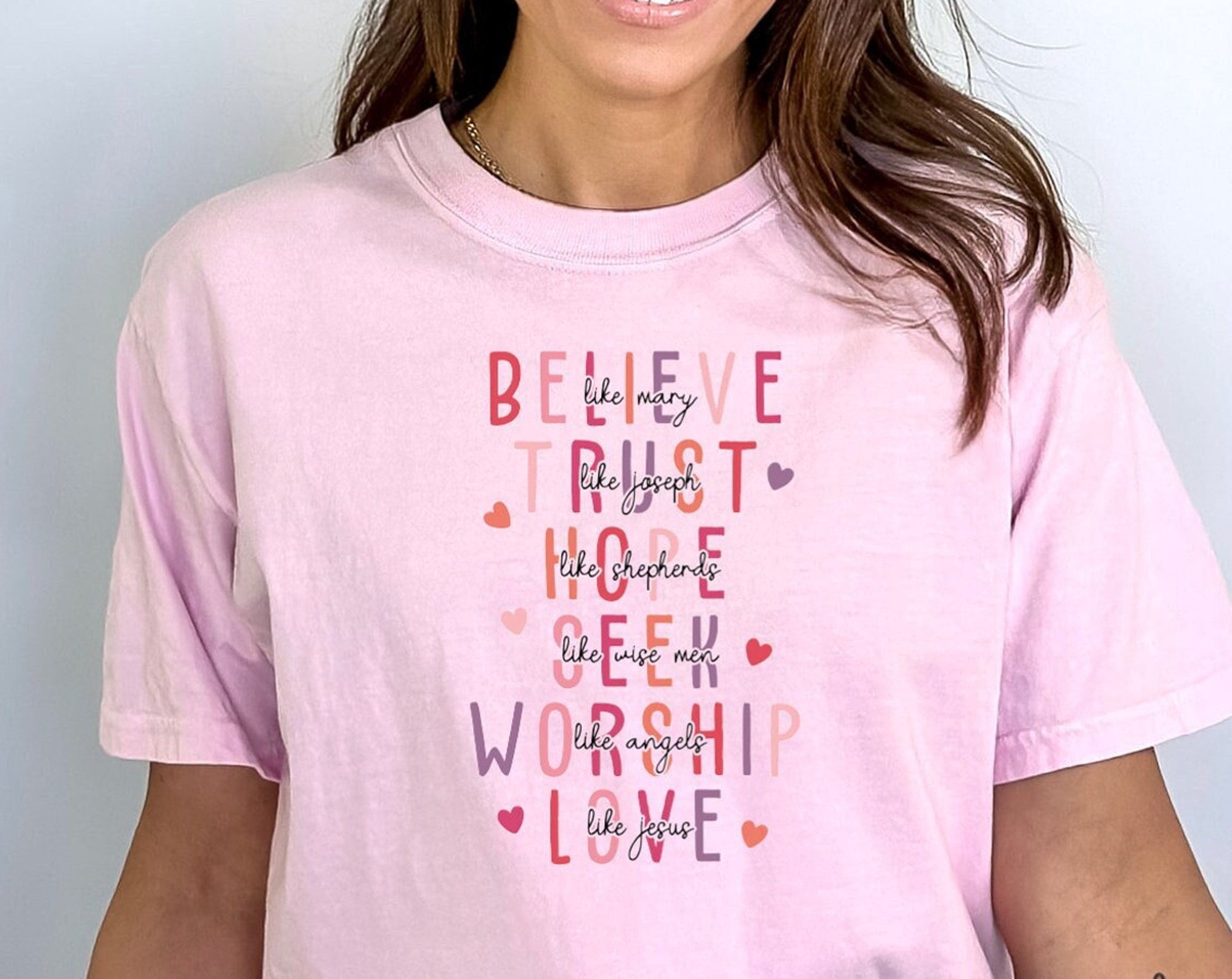 Believe Trust Hope Shirt Religious Valentines Shirts Retro Christian ...