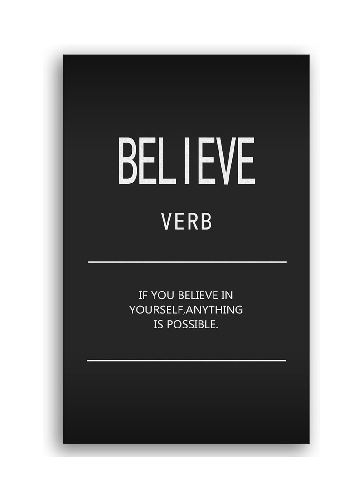 Believe (Verb) Positive Quote Canvas Art - Motivational Inspirational ...