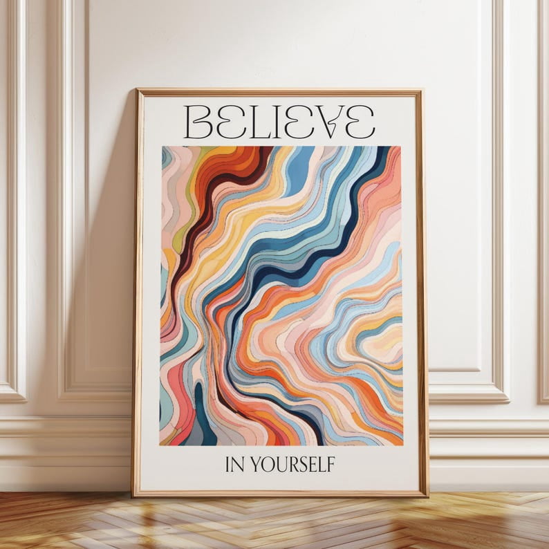 Believe In Yourself Wall Art Poster - Inspirational Motivational Fine ...