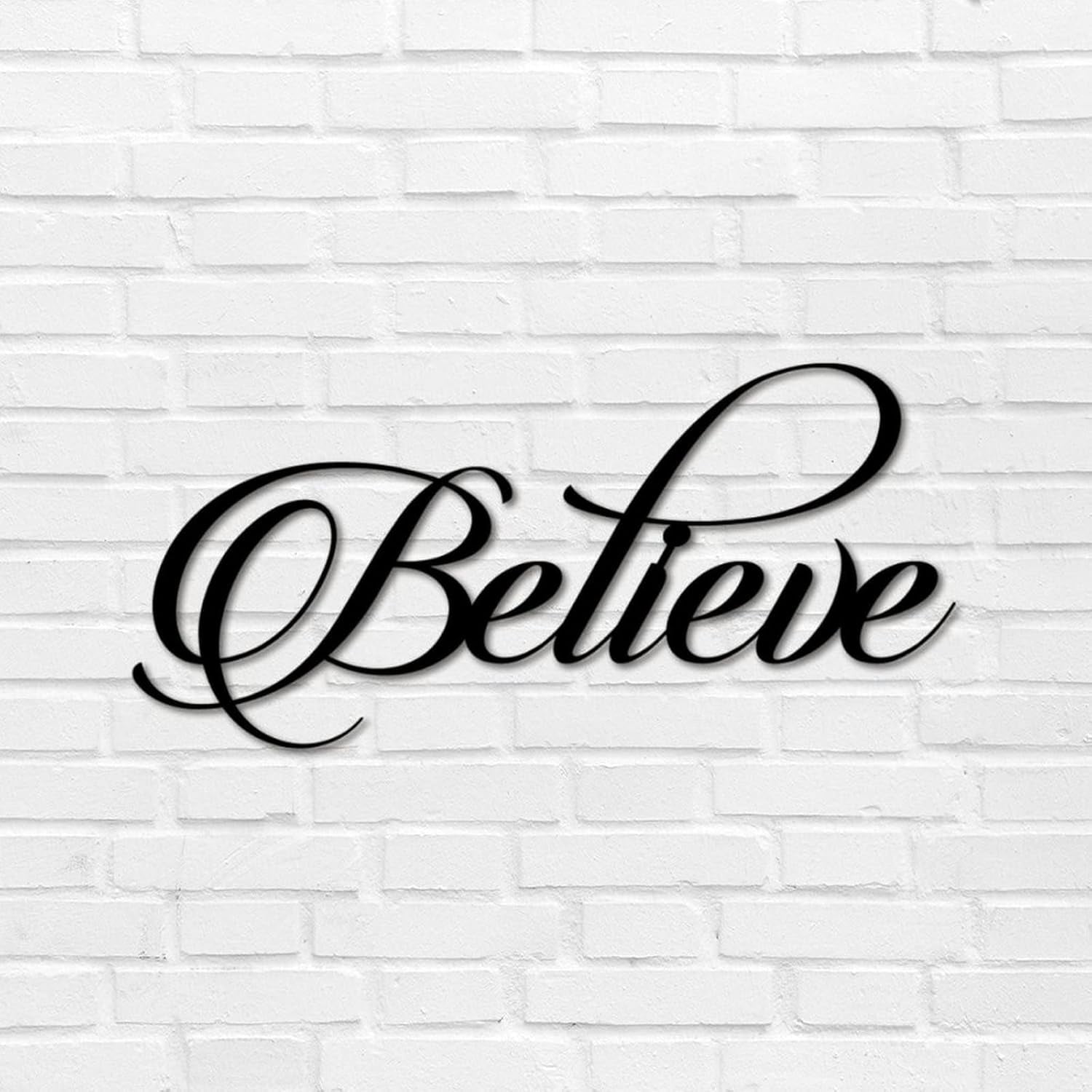 Believe Word Art Sign Calligraphy Metal Sign Retro Steel Metal Wall ...