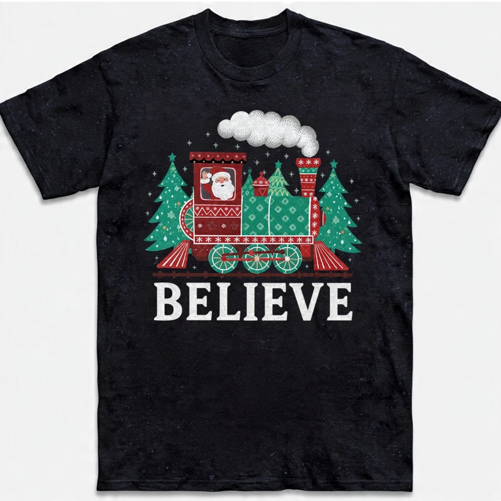 Believe Xmas Train Retro Holiday Kids Polar Express Sweater Unisex T ...