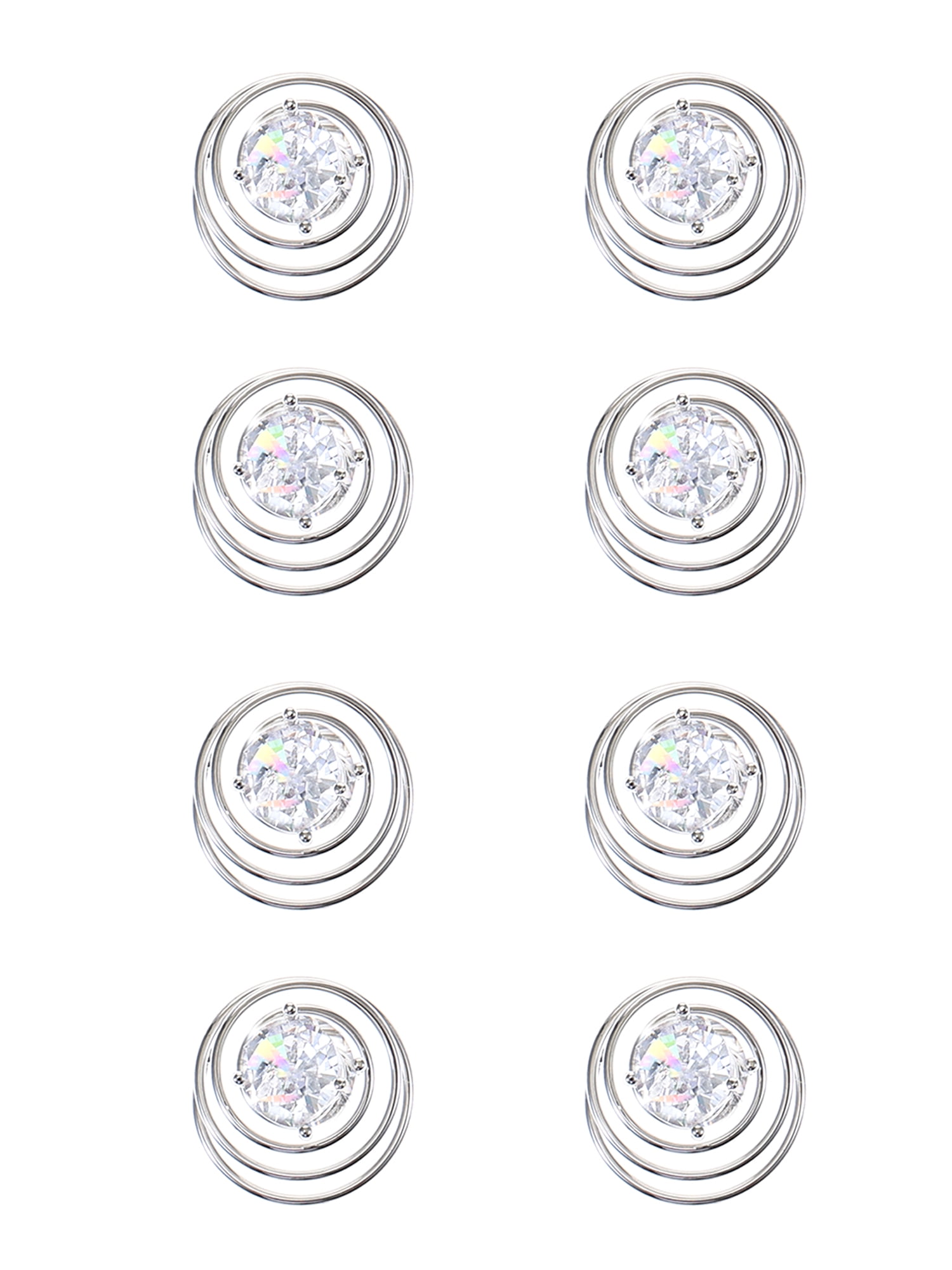 Believe by Brilliance Silver Plated Hair Coils with Genuine CZ 8 Pieces ...