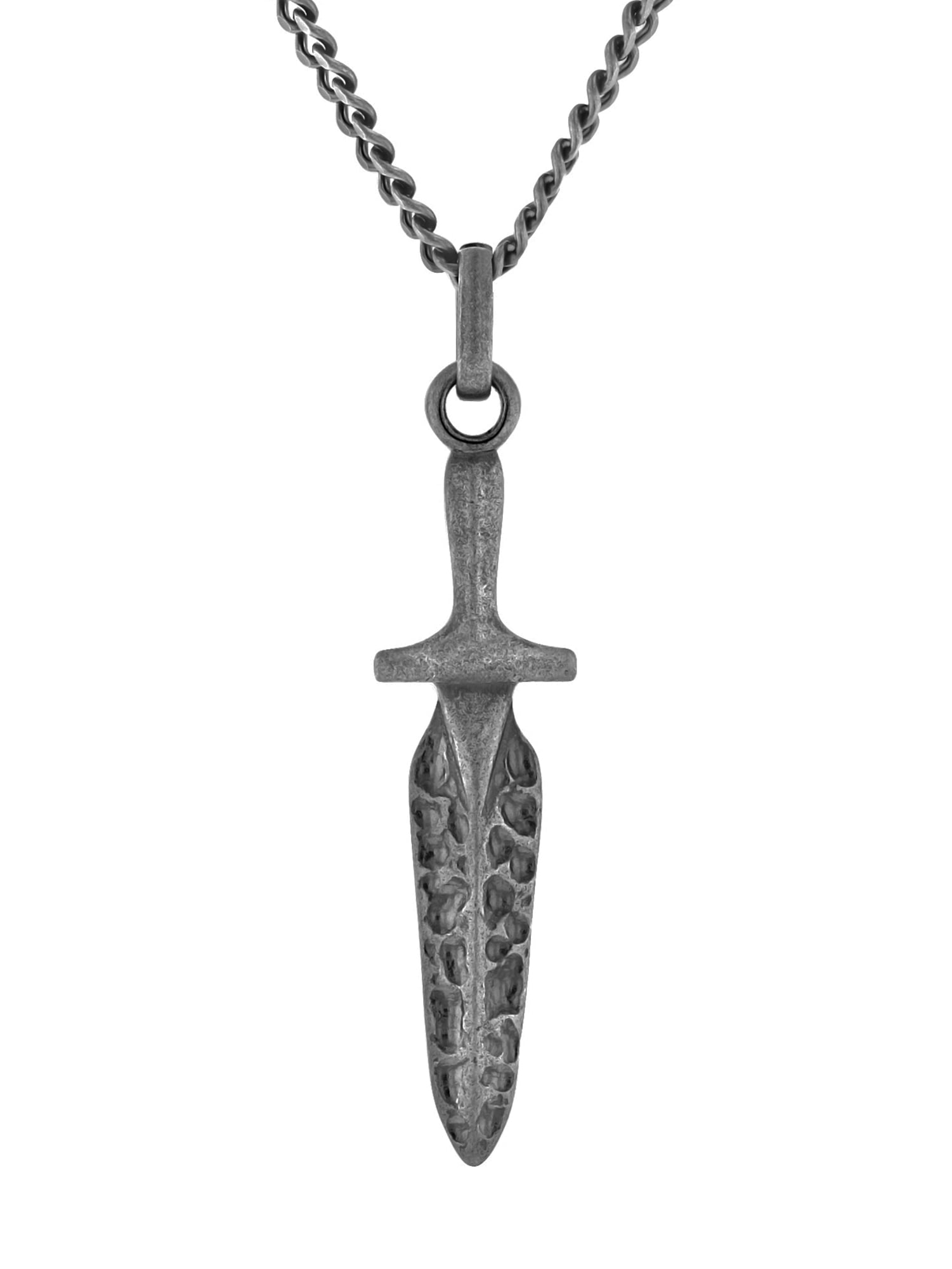 Believe by Brilliance Men’s Stainless Steel Stone Dagger Pendant ...