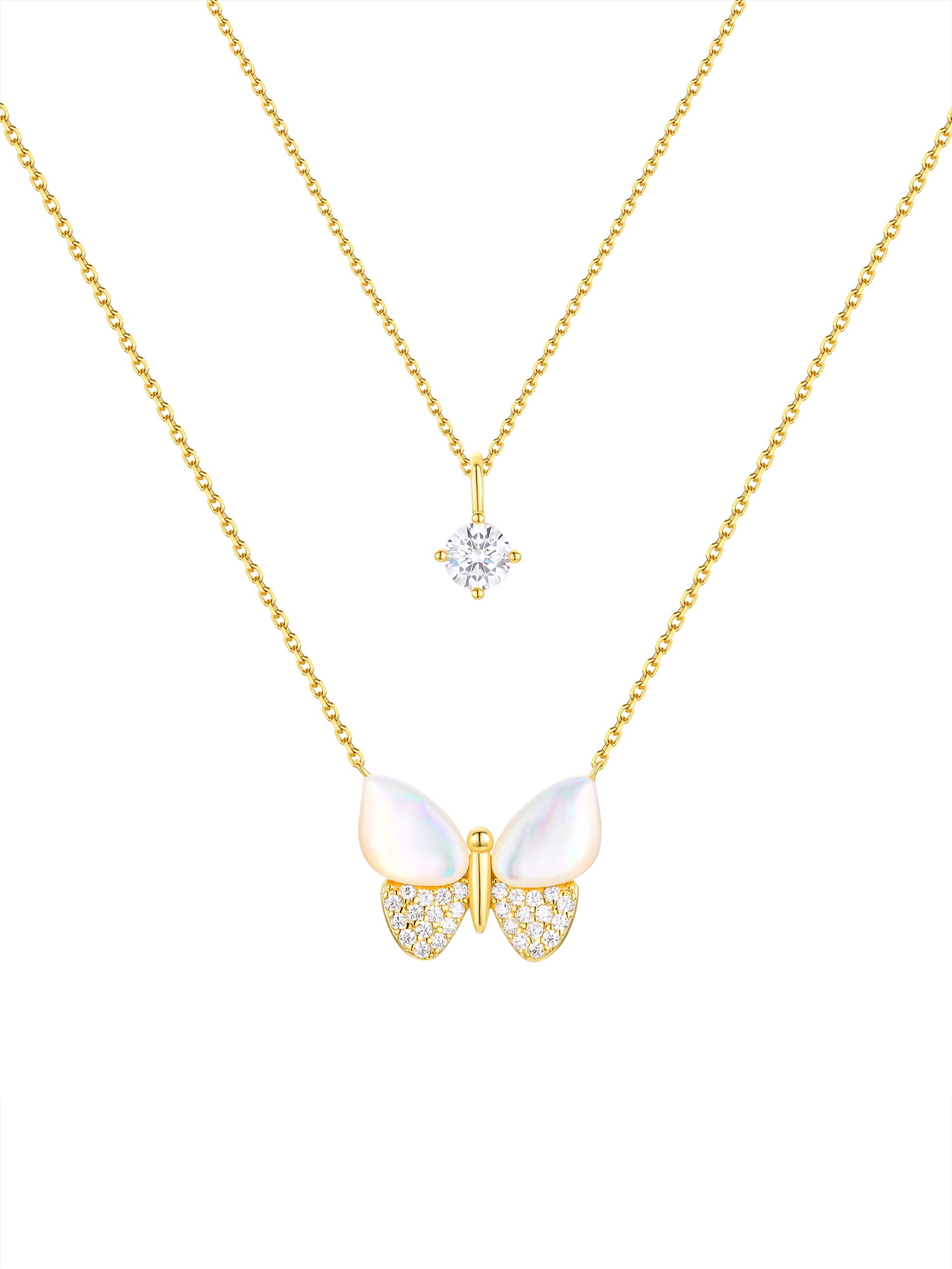 Believe by Brilliance Mother of Pearl and Cubic Zirconia Butterfly ...