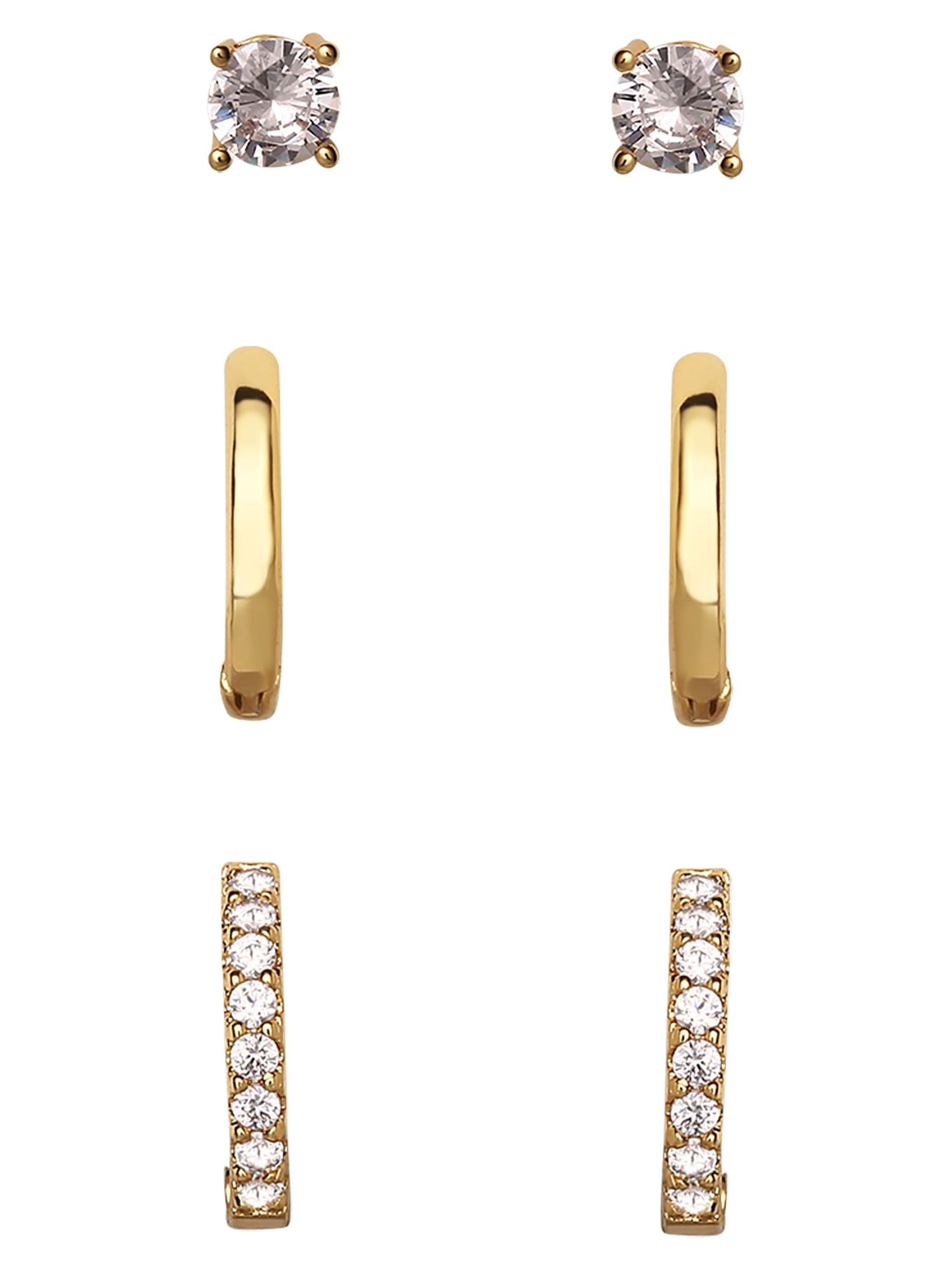 Believe by Brilliance Women's Brass 14kt Gold Flash Plated Cubic ...