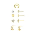 Believe by Brilliance Women's Four Earring Set with Cuff in 14KT Gold ...