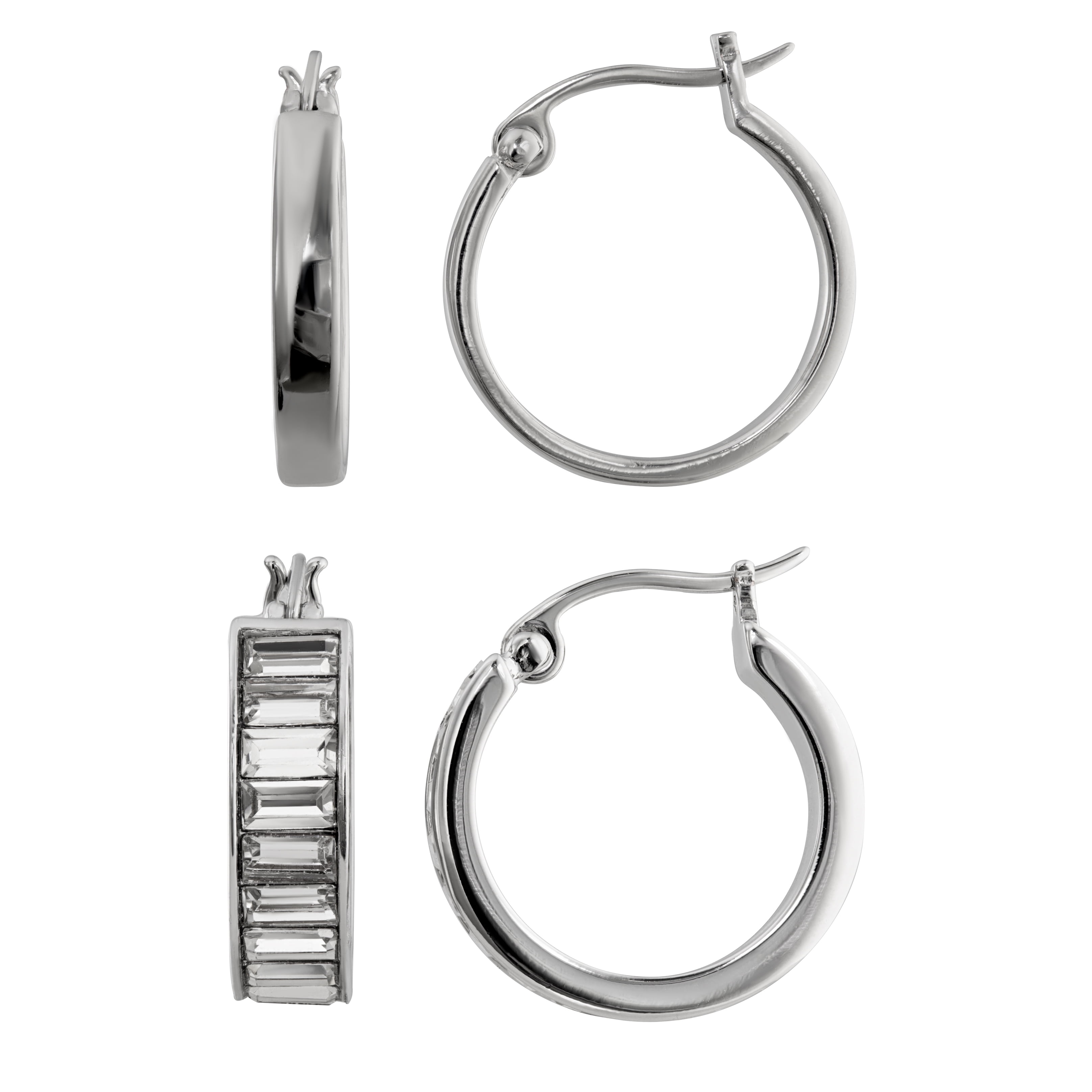 Believe by Brilliance Women's Hoop Duo with Cubic Zirconia in Fine ...