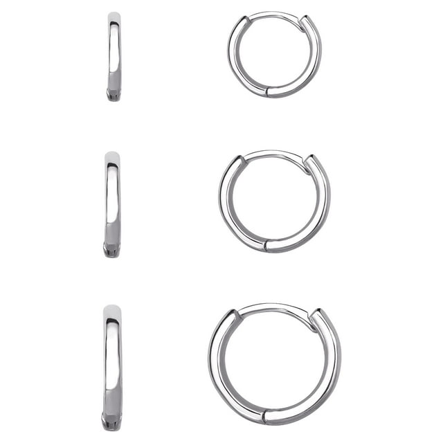 Believe by Brilliance Women's Set of Three Fine Silver Plated Graduated ... Believe by Brilliance Women's Set of Three Fine Silver Plated Graduated ...