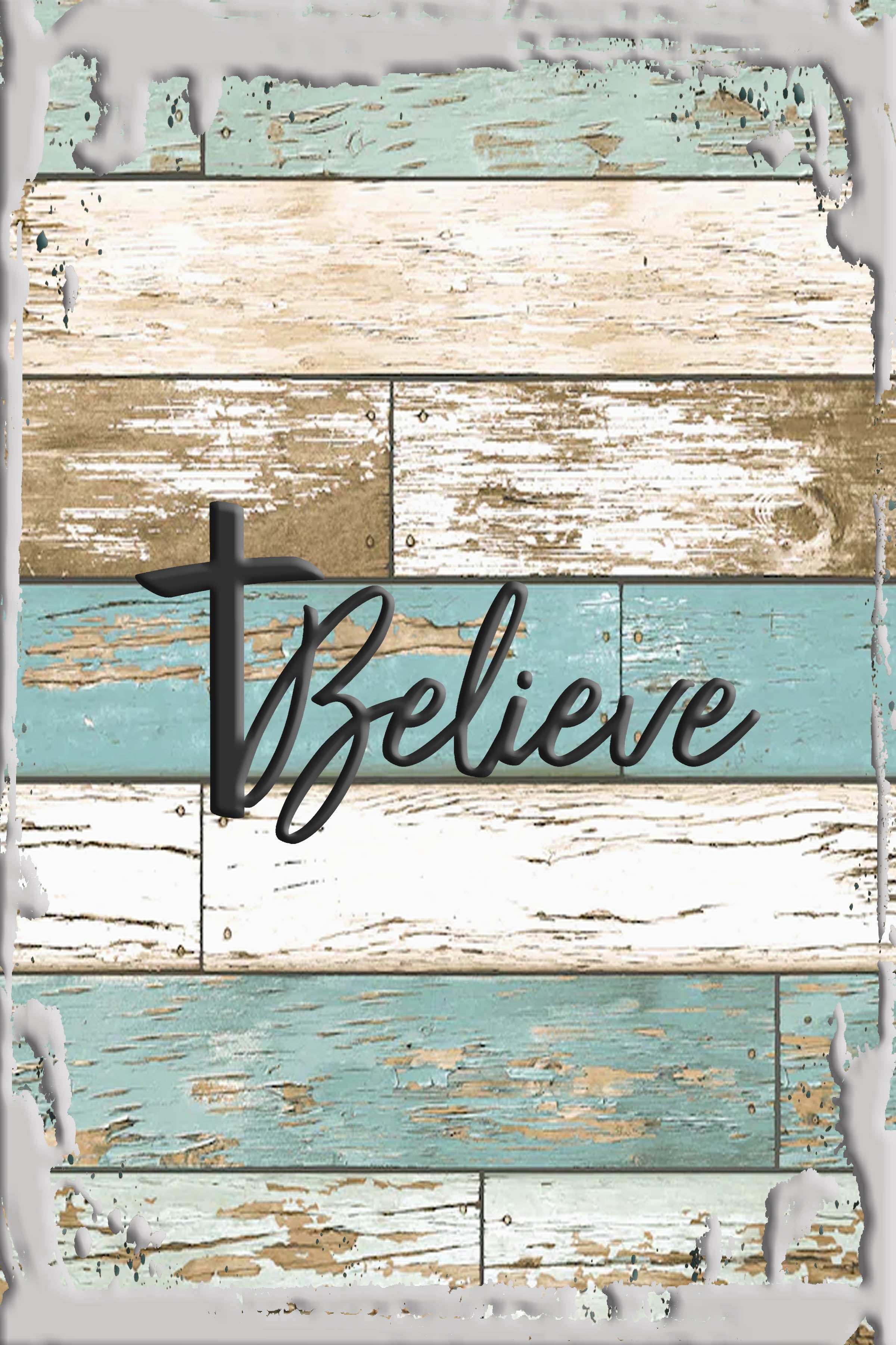 Believe cursive cross faith god jesus prayer miracles religion White ...