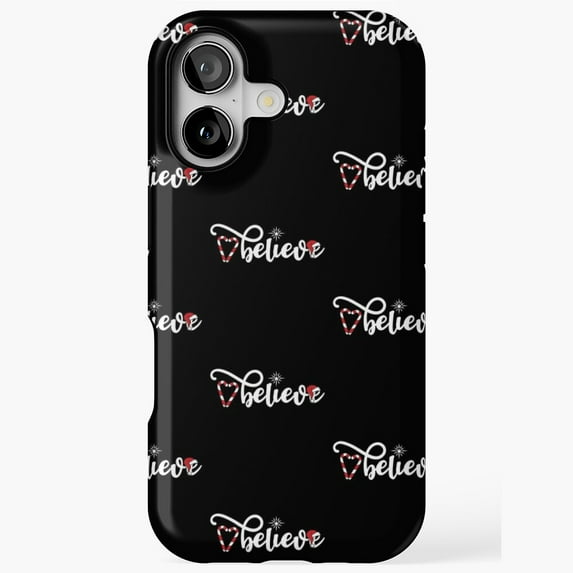 Believe in Christmas Joy Cute Winter Holiday Cheer iPhone Case with ...