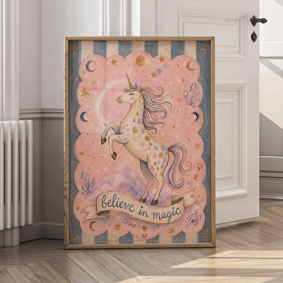 Believe in Magic Unicorn Pink Unicorn Fantasy Unicorn Girls Poster ...