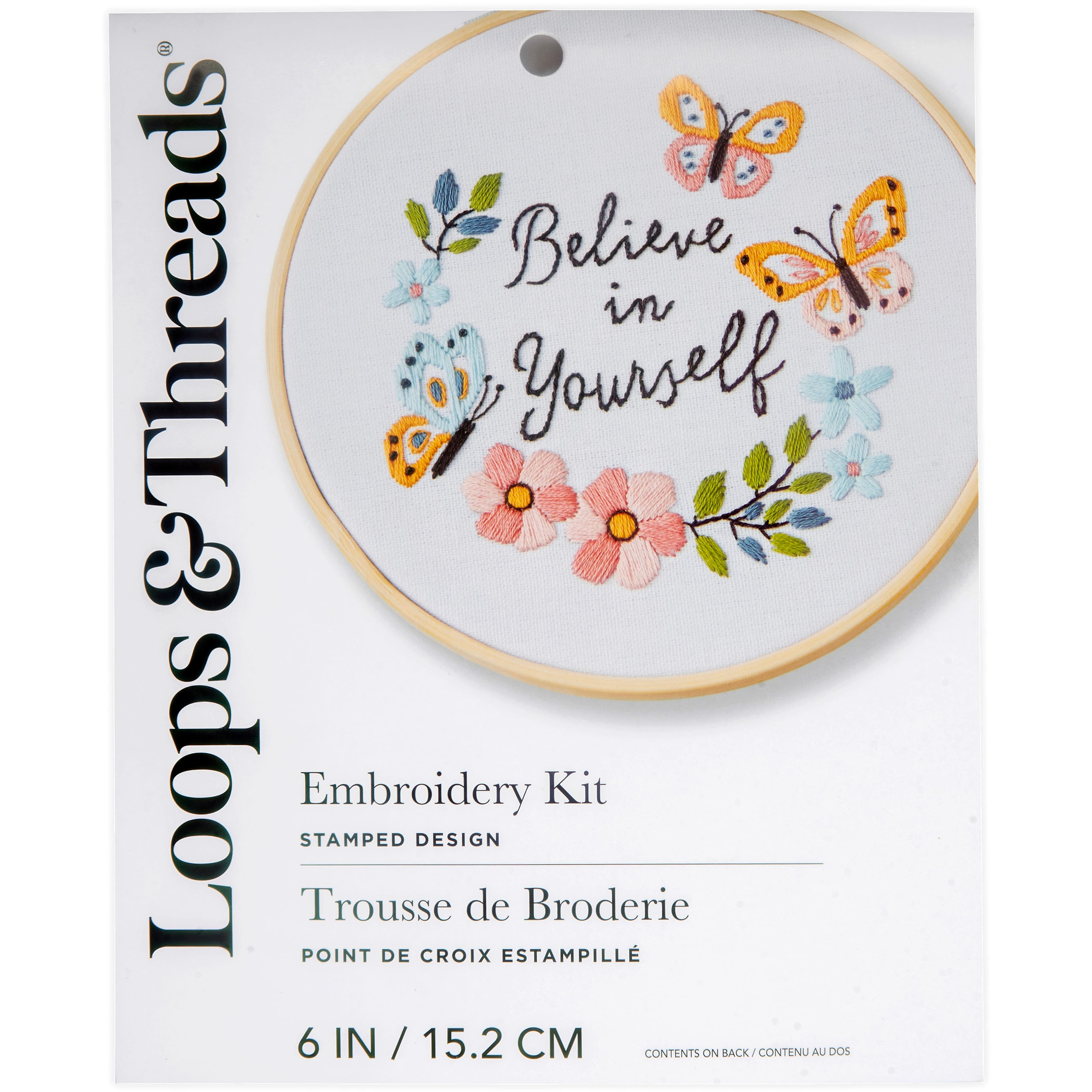 Believe in Yourself Embroidery Kit by Loops & Threads® - Walmart.com