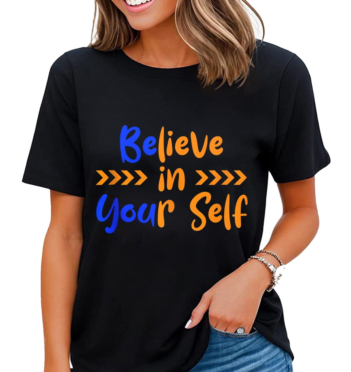 Believe in Yourself Shirt Women Inspirational Quotes Shirt Positive ...
