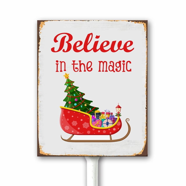 Believe in the magic Christmas Yard Sign, Funny Christmas Decor Sign ...