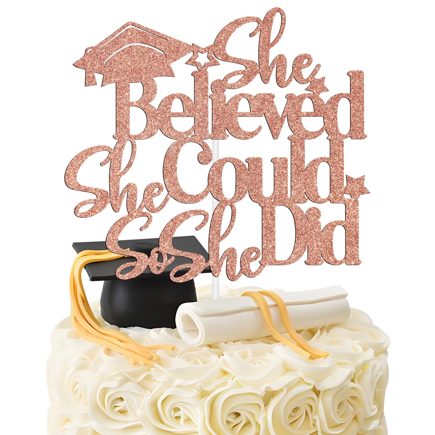She Believed She Could So She AIS1 Did Cake Topper, Congrats 2025 Grad ...