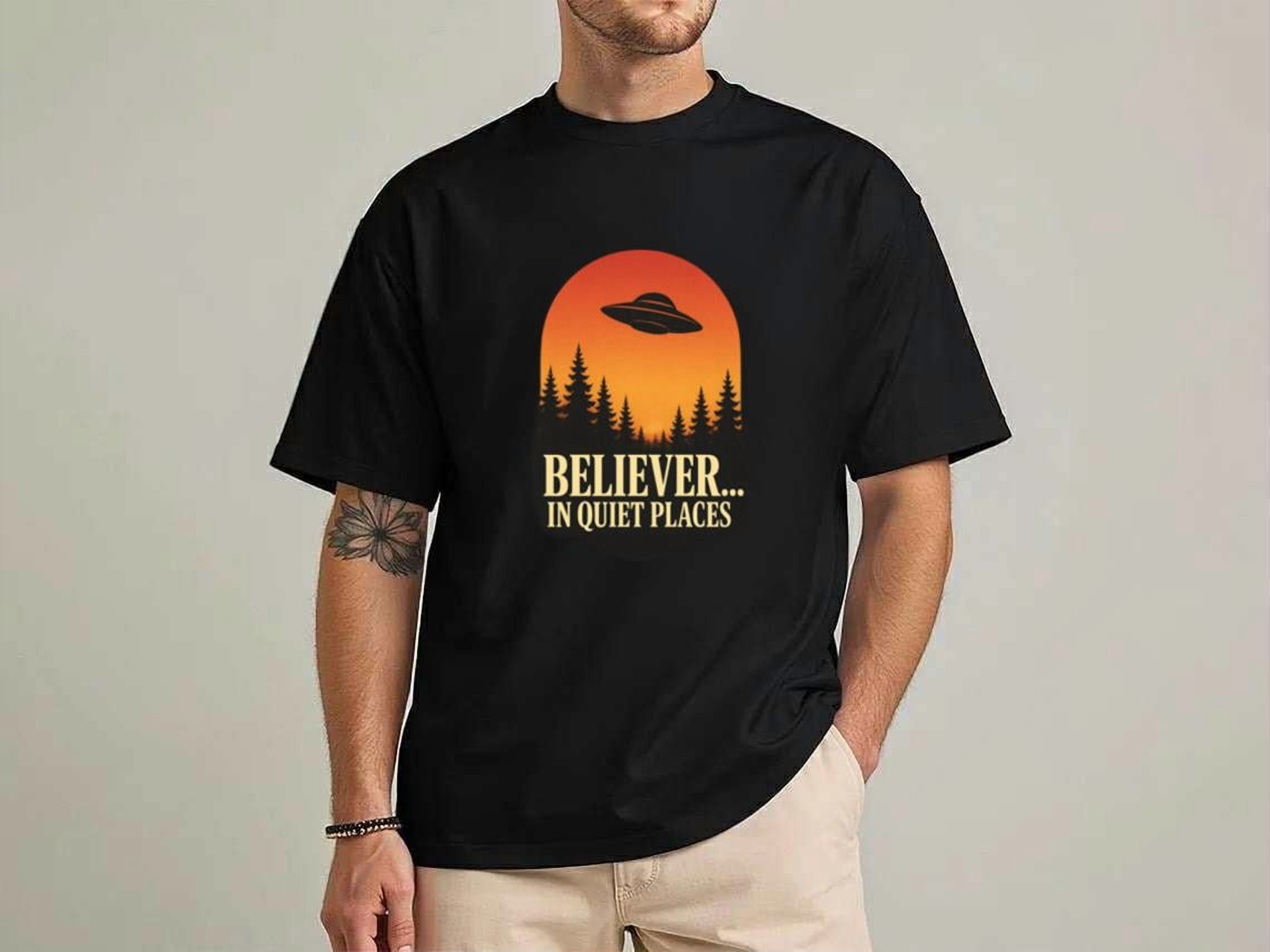 Believer In Quiet Places Funny Introvert Nature Hiking Quote T-shirt ...