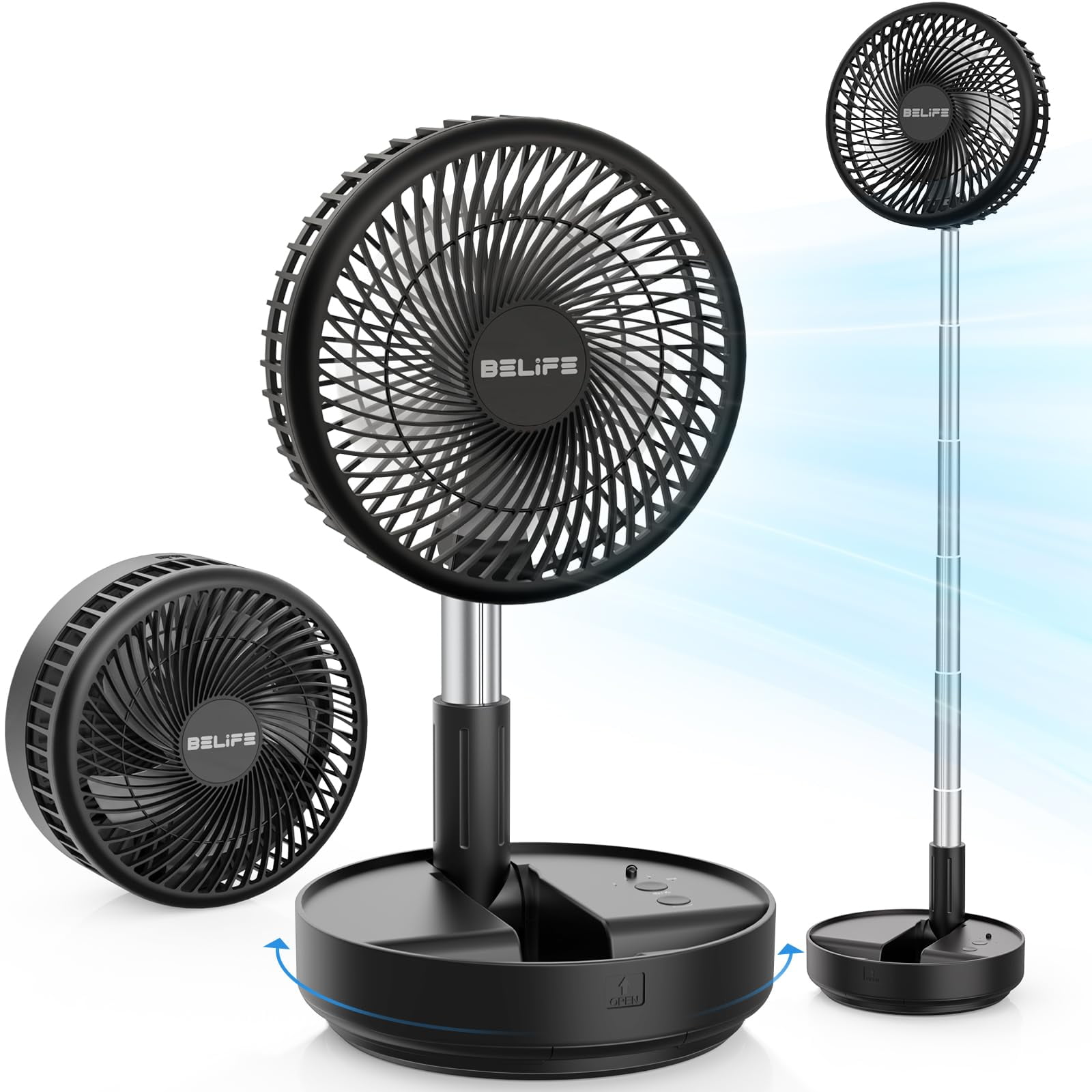 Belife X8 Portable Fan, 7200mAh Battery Powered Fan Rechargeable ...