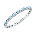 Belinda 6 x 4 mm Oval Cut 10.77 CTW Swiss Blue Topaz Tennis Bracelet ...
