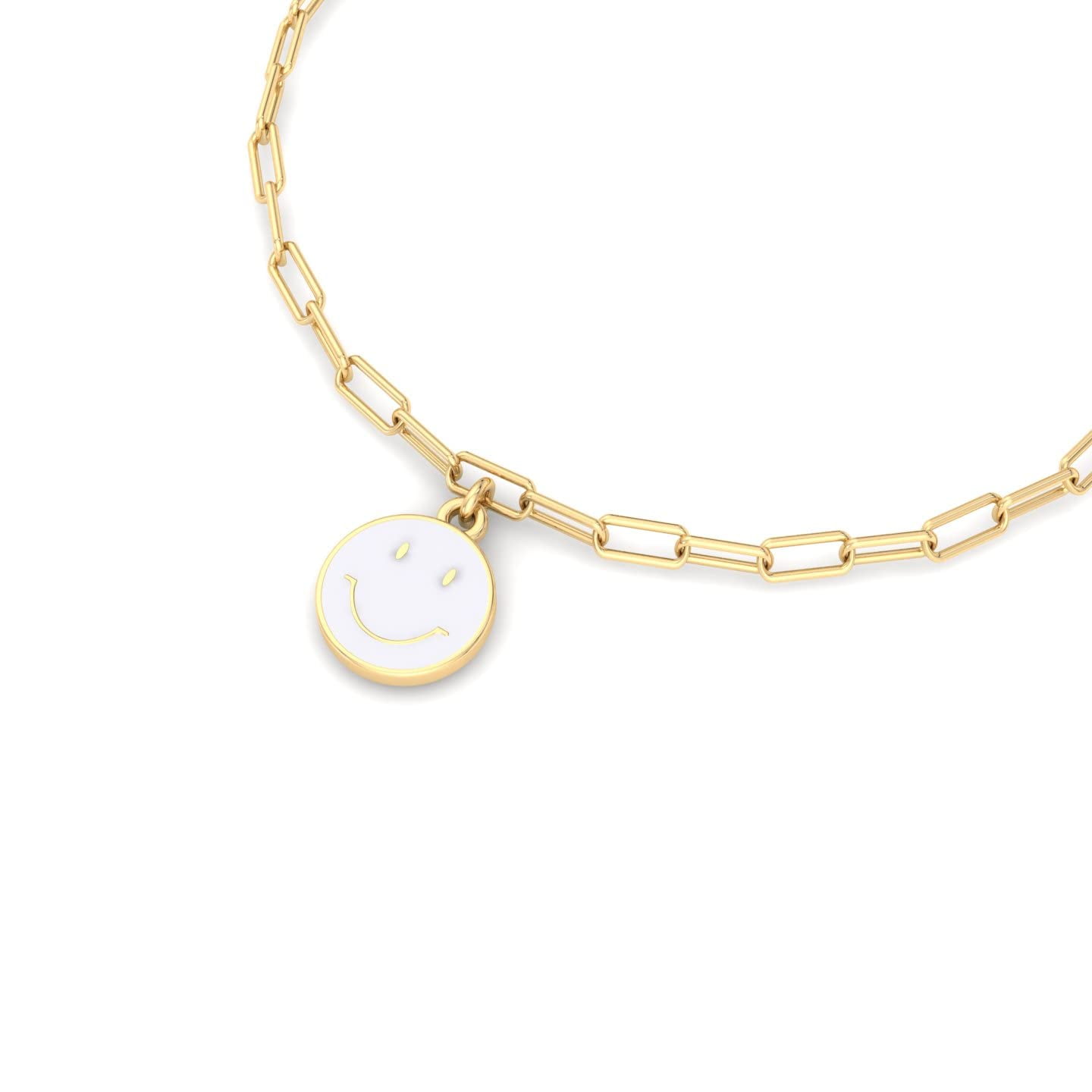 Belinda Jewelz Smiley Face Bracelets In White, 6" Chain | Smiley Face ...