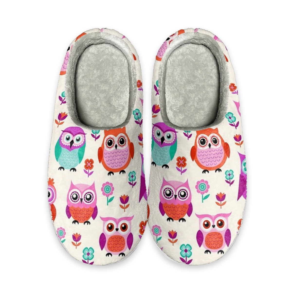 Beliodome Cute Owl Design Womens House Cotton Memory Foam Slippers ...
