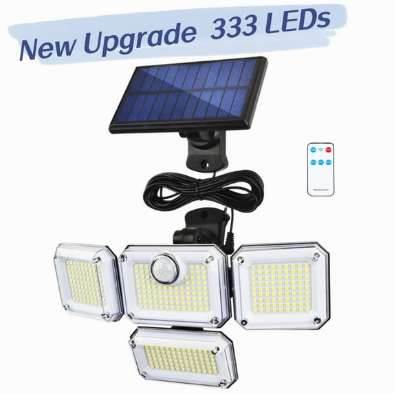 Belita Amy 333 LED Solar Security Lights 4 Adjustable Heads, 3500LM ...