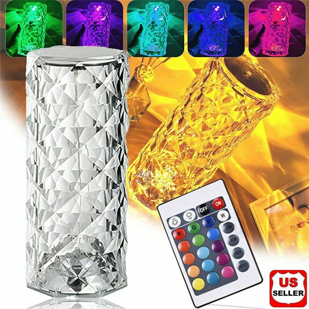 Belita LED Crystal Table Lamp Diamond Rose Night Light Touch Atmosphere ...