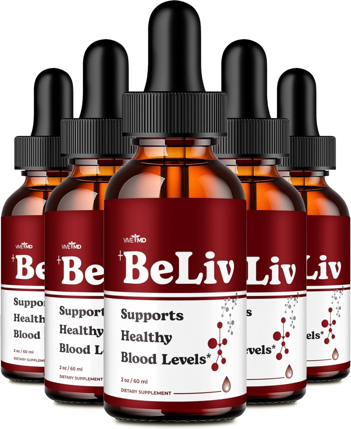 Beliv Blood Drops, Beliv Blood Formula Support Supplement (5 Pack ...