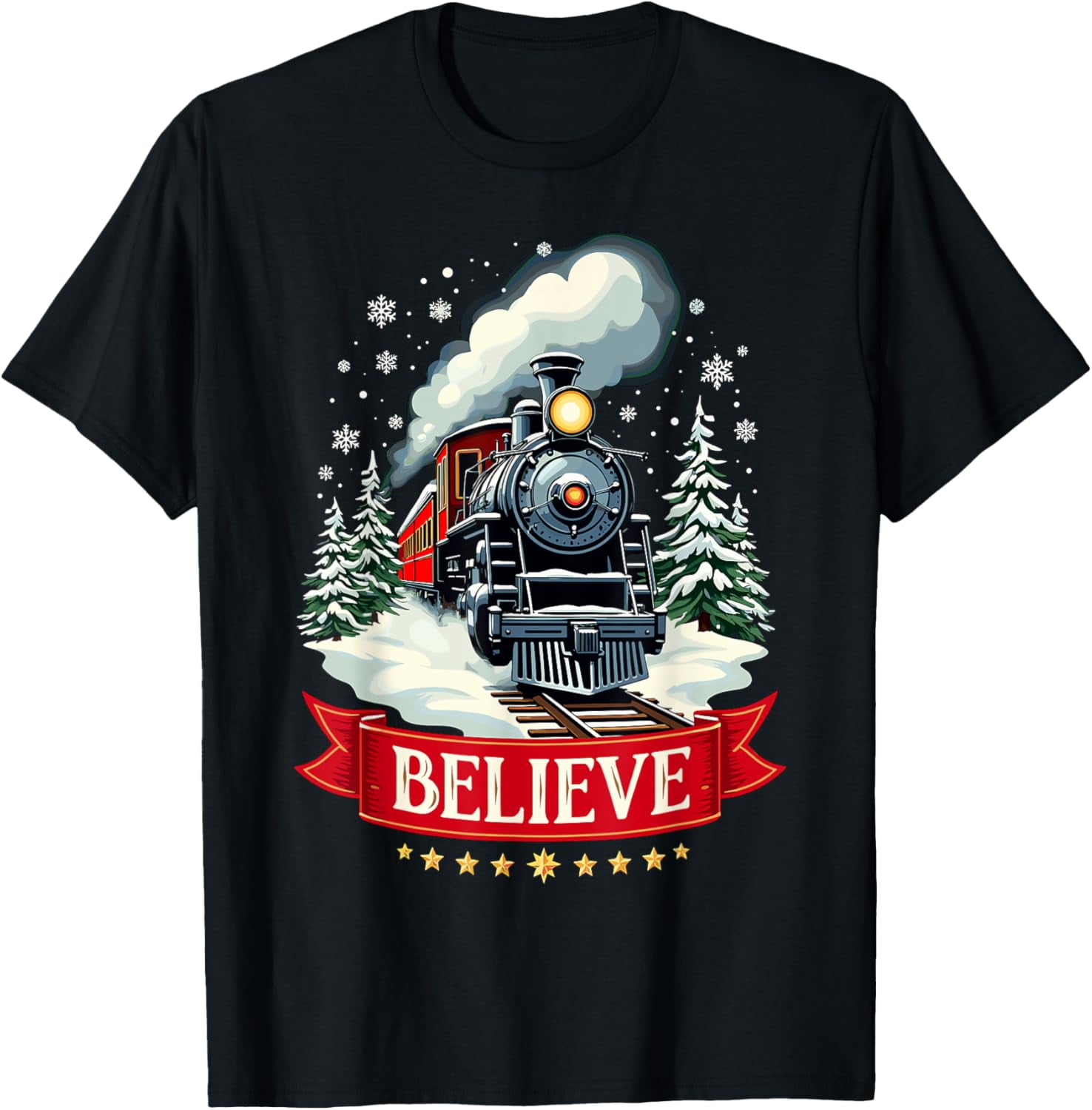 Belive Train Christmas Costume North Pole Polar Express T-Shirt ...