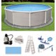 Belize 18-ft Round 52-in Deep 6-in Top Rail Metal Wall Swimming Pool ...