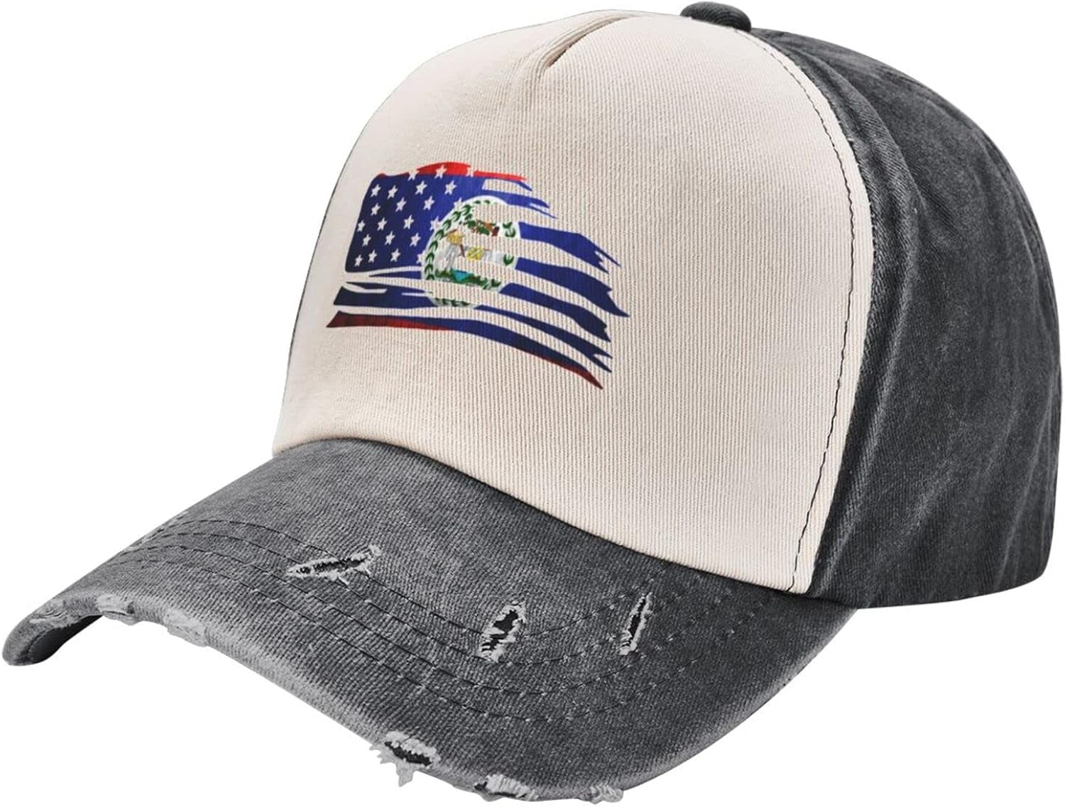 Belize American Flag Combination Trucker Hat Denim Baseball Cap ...