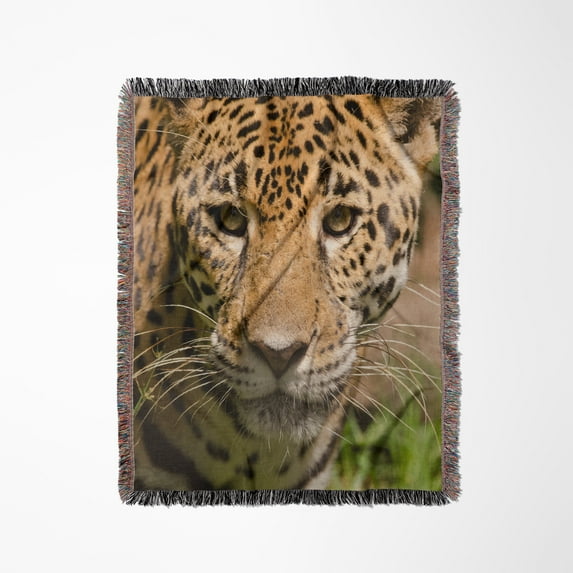 Belize, Belize City Zoo. Close Up Of A Jaguars Face, Captive., Woven Blanket - Walmart.com