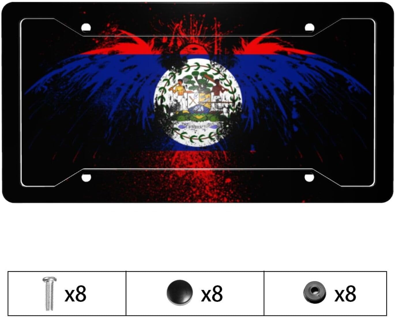 Belize Belizean Eagle Flag License Plate Family Front License Plate ...