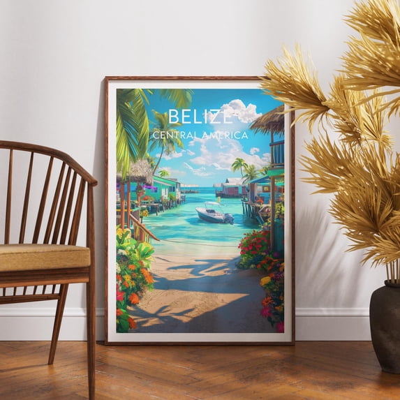 Belize Central America Travel Poster Travel Wall Art, Poster Home Decor ...