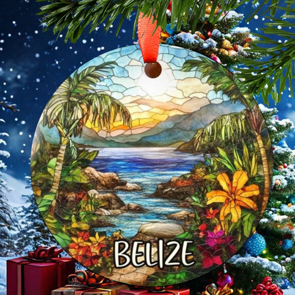 Belize Christmas Ornament, Ceramic, Acrylic - Pacific Islands Travel ...