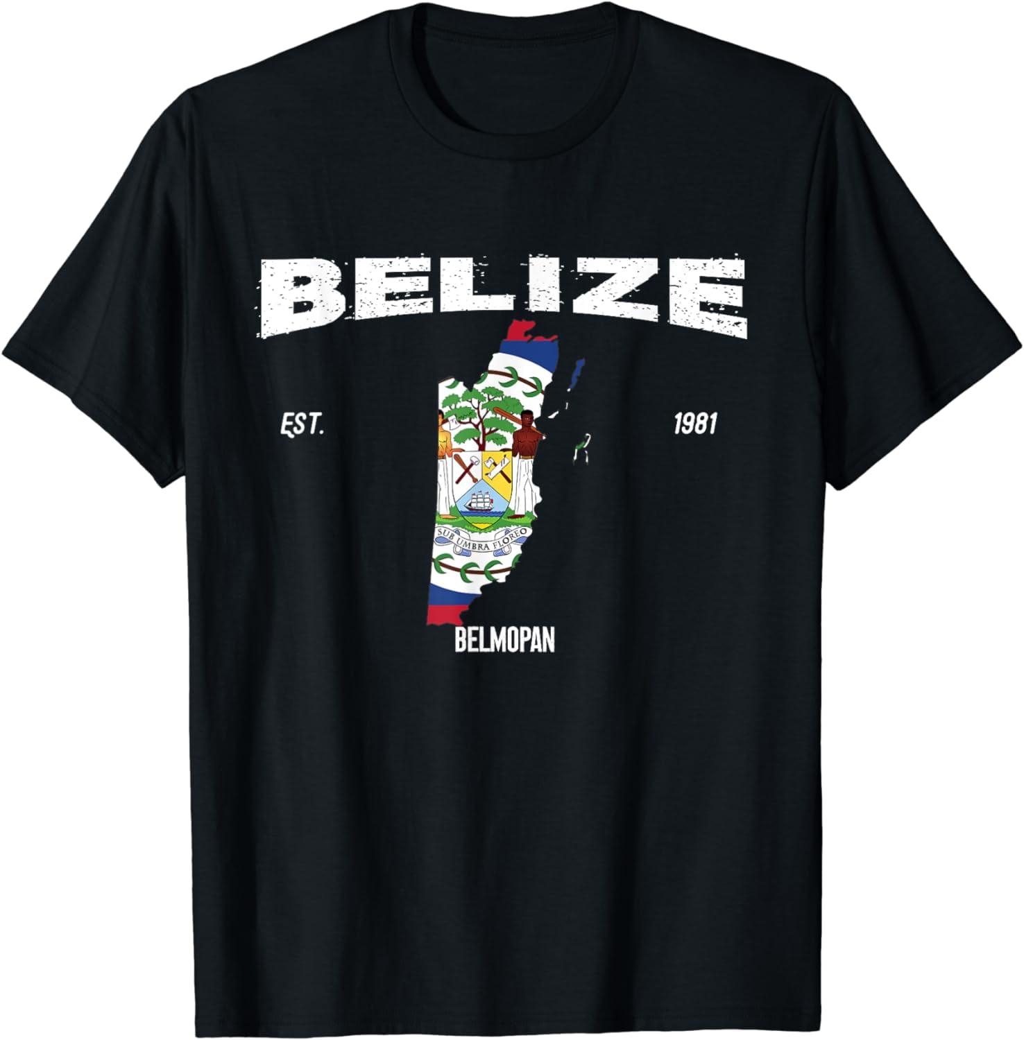 Belize Flag, Belize Map, Belizean National Day 2024 T-Shirt - Walmart.com