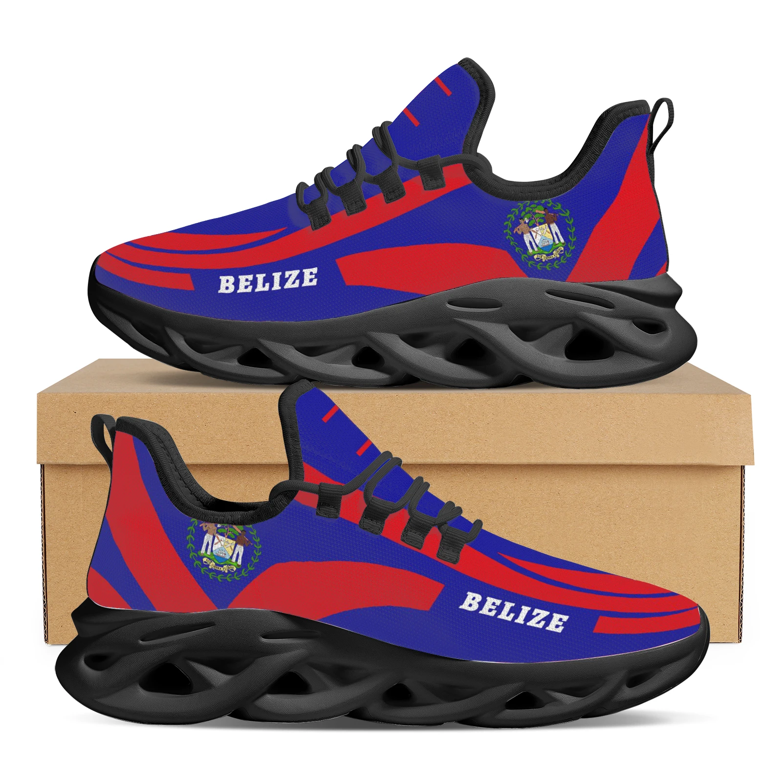 Belize Flag Design Platform Shoes Green Mahogany Tree National Emblem ...