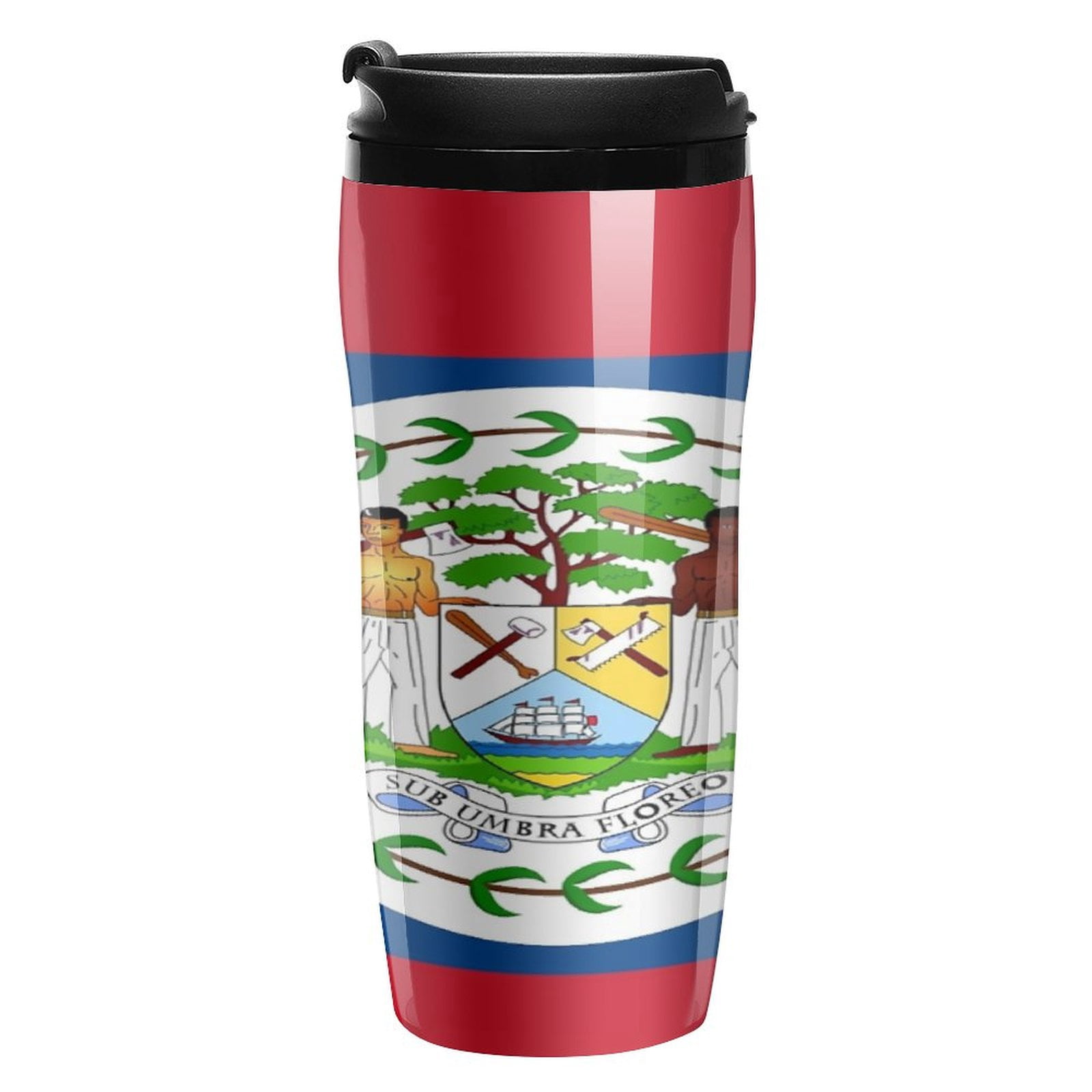 Belize Flag Double Walled Coffee Cup Plastic Water Bottle Tumblers Leak ...