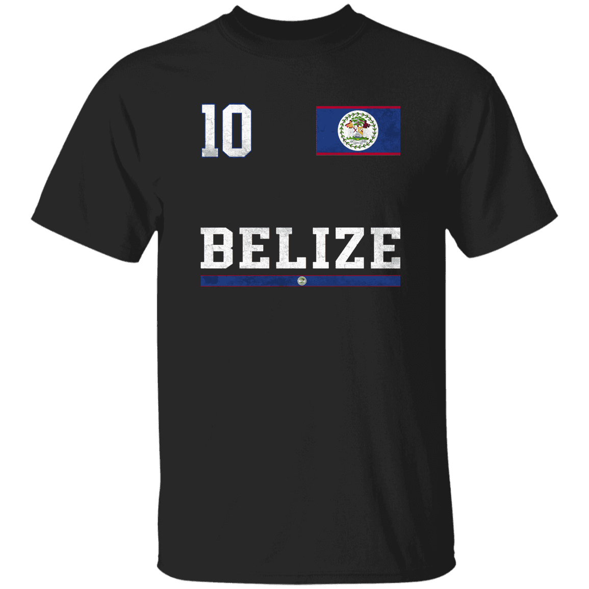 Belize Flag Emblem Belizean Pride Proud Men Women Soccer Fan T-Shirt ...