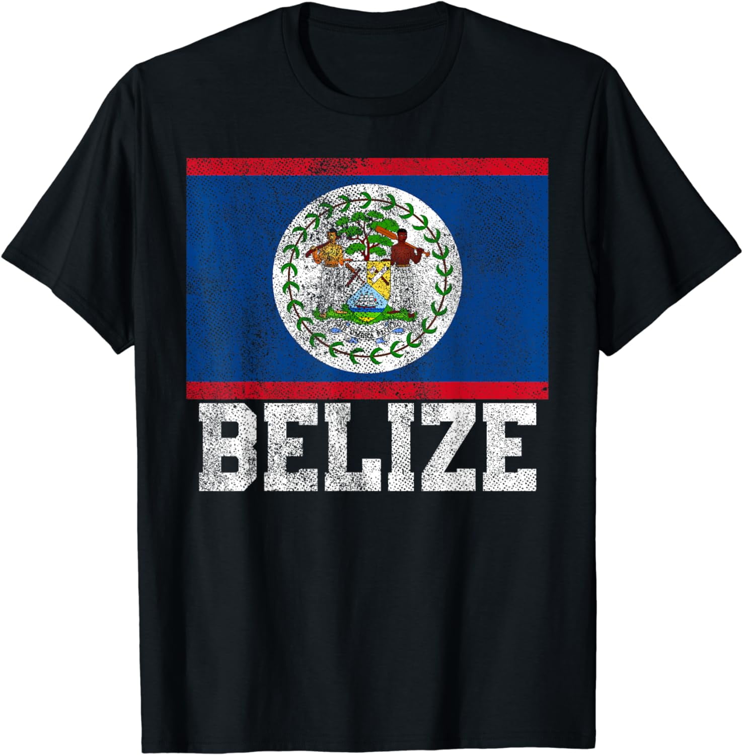 Belize Flag National Pride Roots Country Nation Souvenir T-Shirt ...