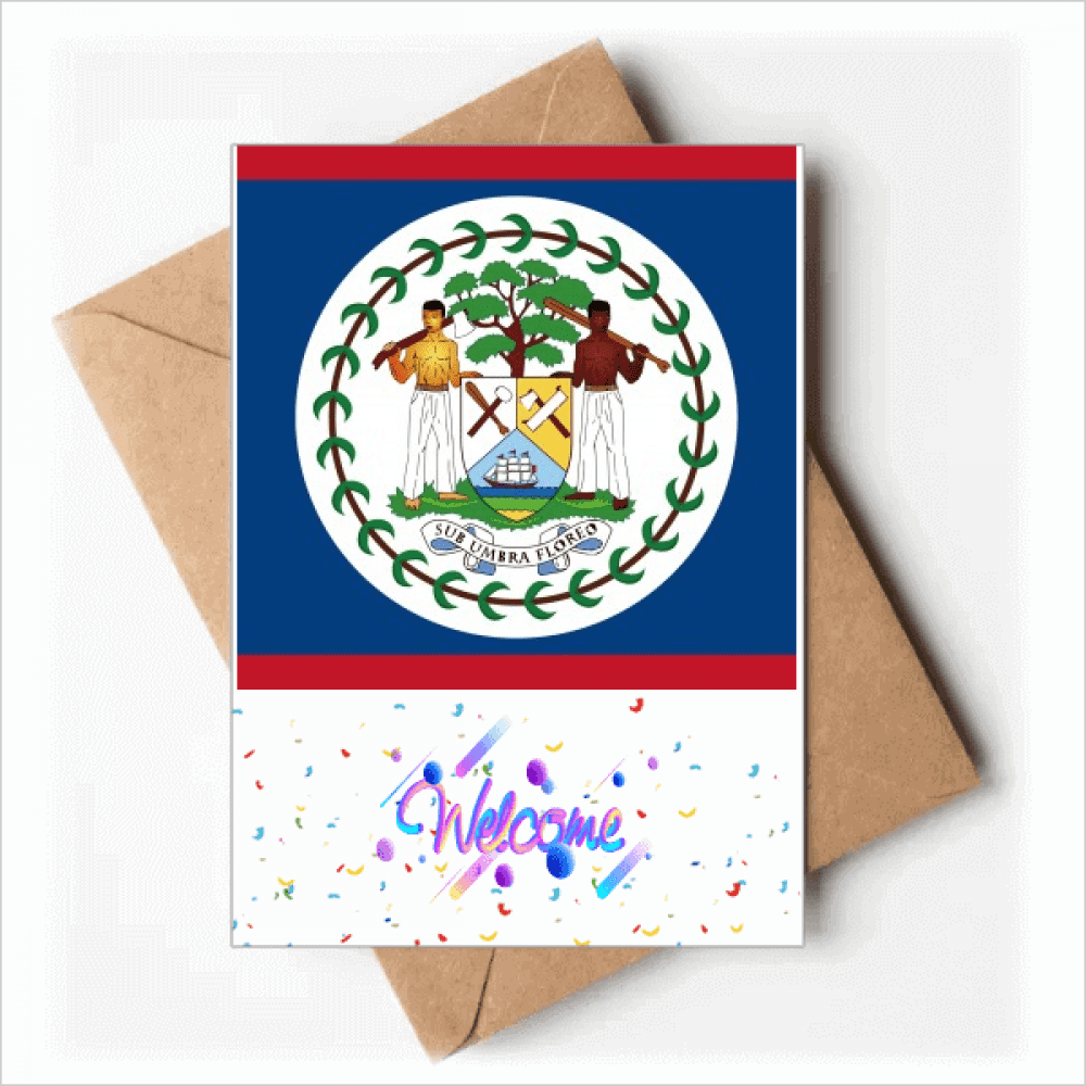 Belize Flag North America Country Welcome Back Greeting Cards Envelopes ...