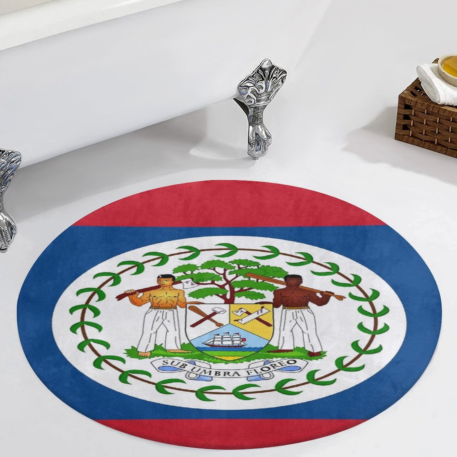 Belize Flag Round Carpet Circle Rug Outdoor Patio Area Rug Washable ...