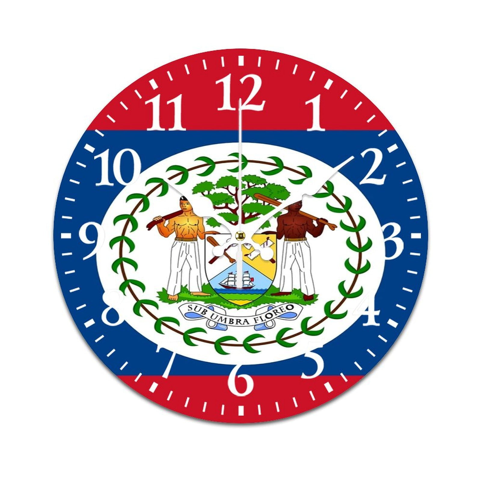 Belize Flag Wall Clock Modern Design Clocks Wall Hanging Home Office ...