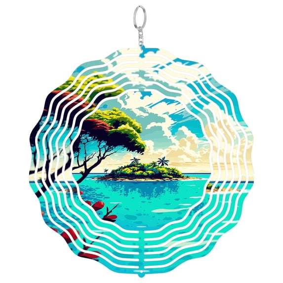 Belize Great Blue Hole 3D Wind Spinner Stainless Steel Hanging Ornament ...