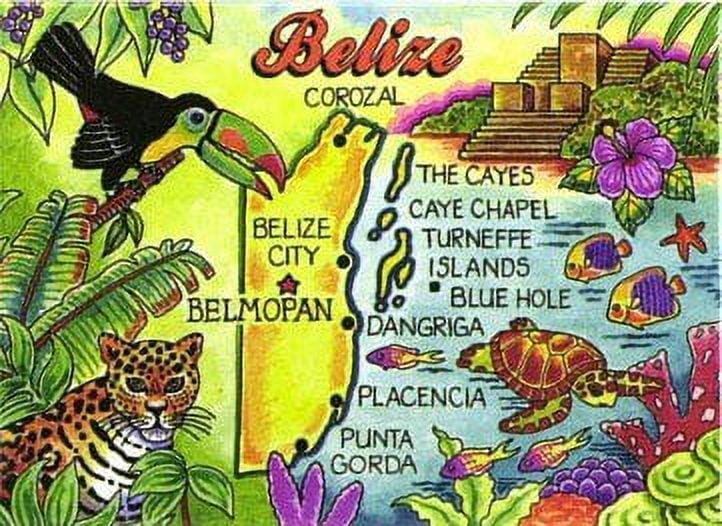 Belize Map Caribbean Fridge Collector's Souvenir Magnet 2.5" X 3.5 ...