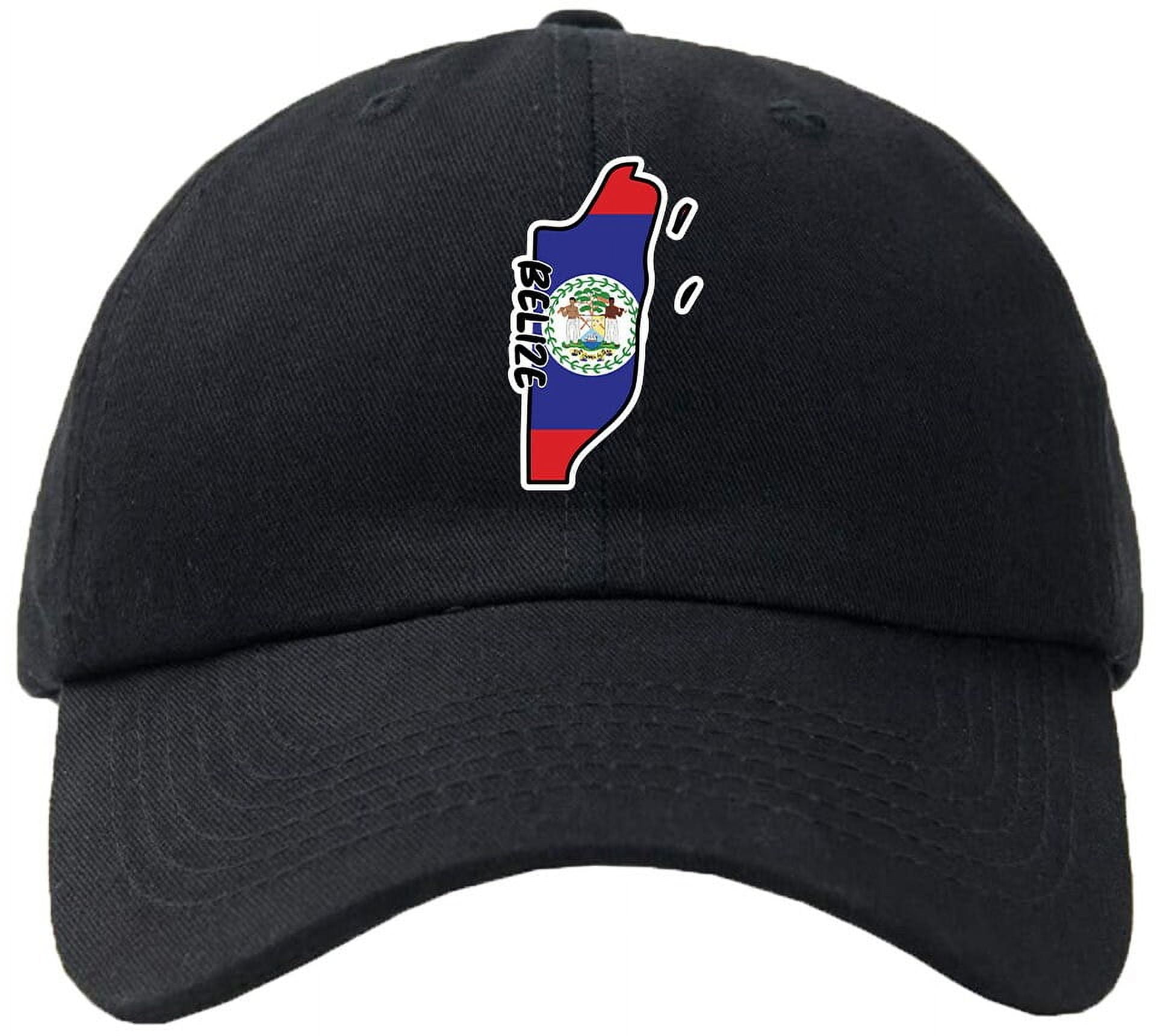 Belize Map Flag Baseball Cap Hat Hook & Loop Closure - Personalize it ...